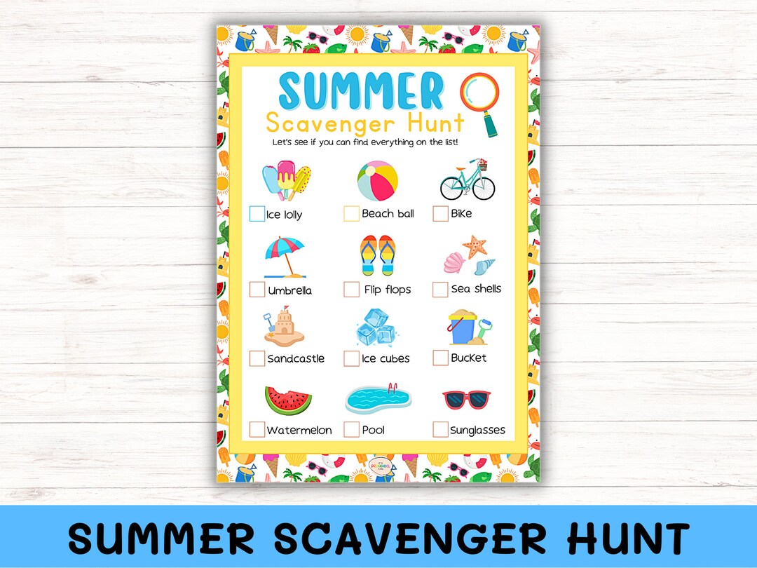 SUMMER SCAVENGER HUNT | Beach Scavenger Hunt | Summer Activity for Kids ...