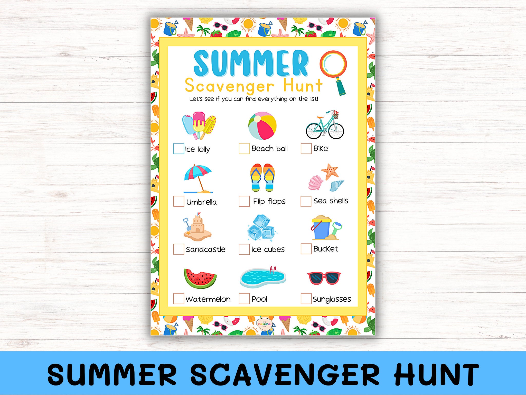 SUMMER SCAVENGER HUNT Beach Scavenger Hunt Scavenger Hunt - Etsy UK