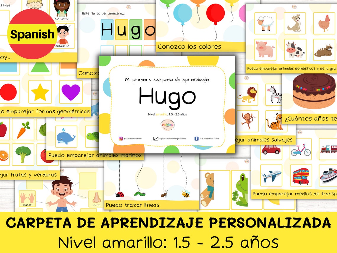 Personalized Spanish Learning Binder: Toddler Activity Book - Etsy UK