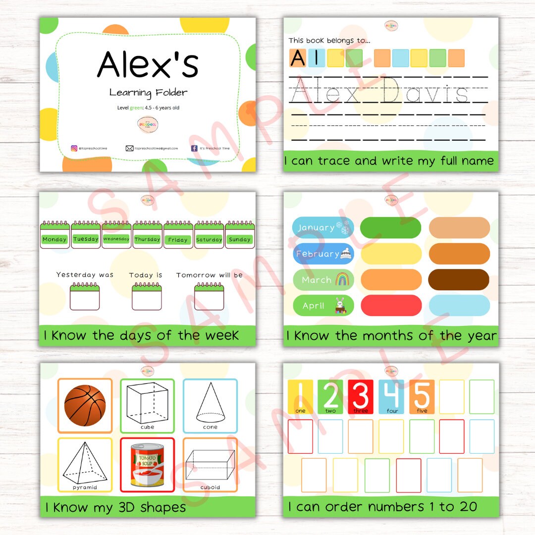 PERSONALIZED LEARNING FOLDER // 5 Years Old Learning File - Etsy UK
