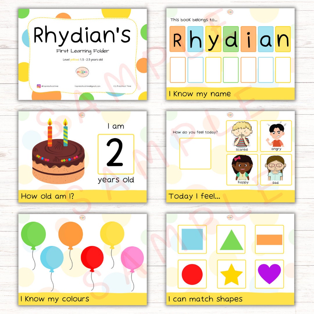 TODDLER LEARNING FOLDER // Personalised Learning File for 2 - Etsy UK