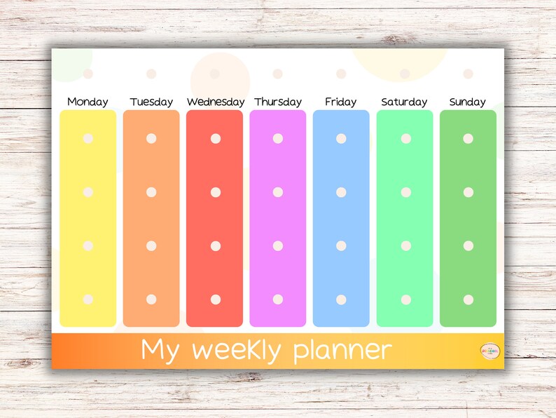 SAVE WITH BUNDLE Routine Chart & Calendar for Kids // Weekly Planner ...
