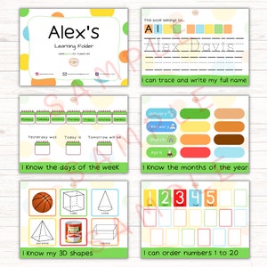 PRINTABLE Reception Learning Folder | Personalized Learning File | Busy ...