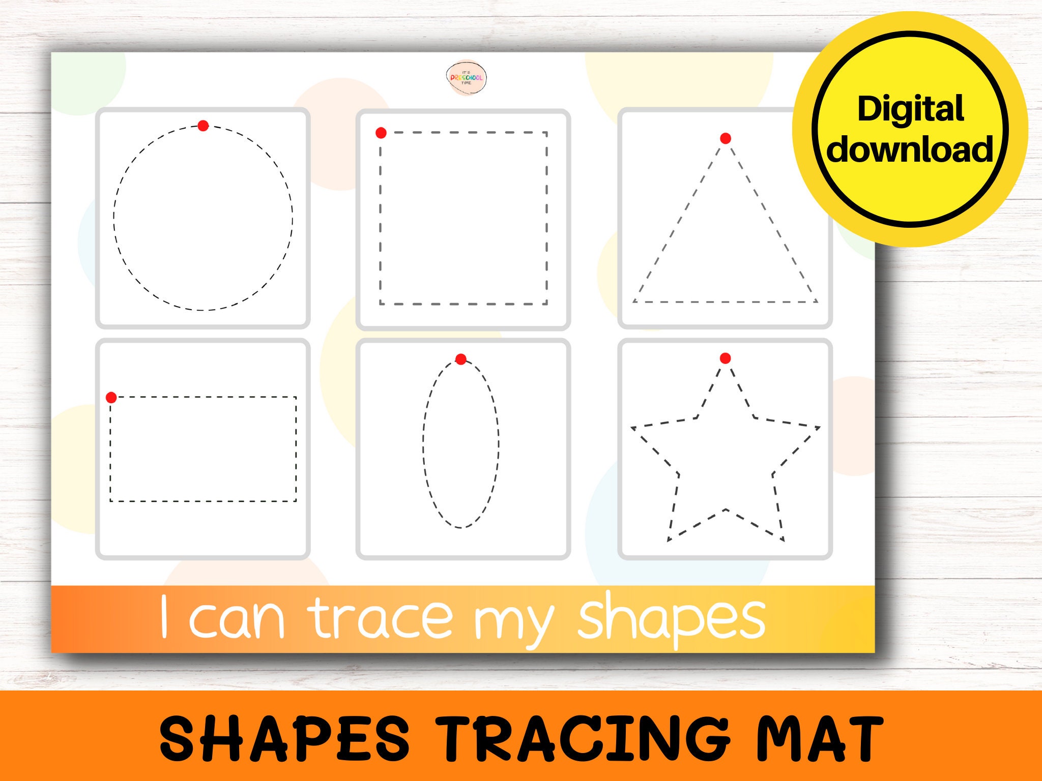 Tracing Shapes Learning Mat Shapes Handwriting Practice Shapes Tracing ...