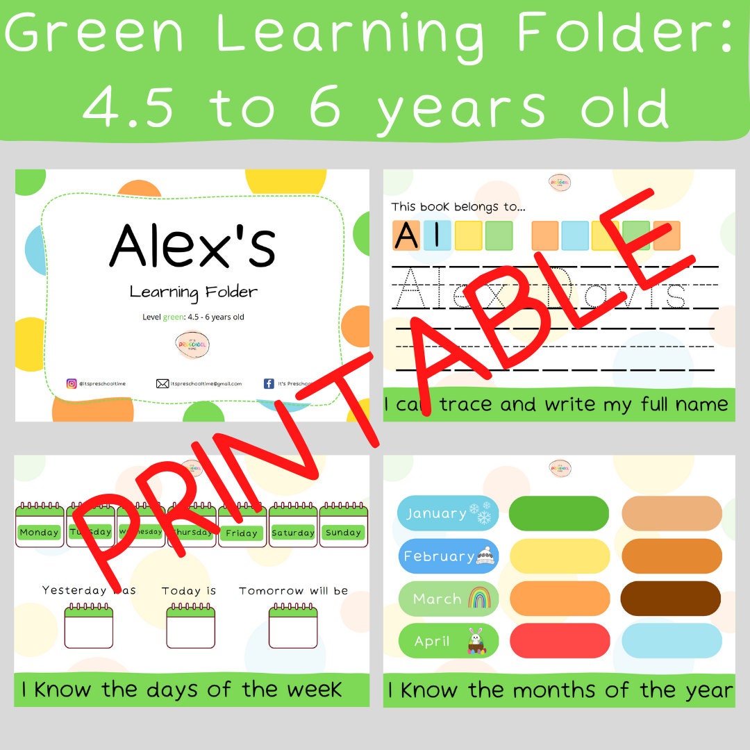 PRINTABLE Reception Learning Folder Personalized Learning | Etsy UK