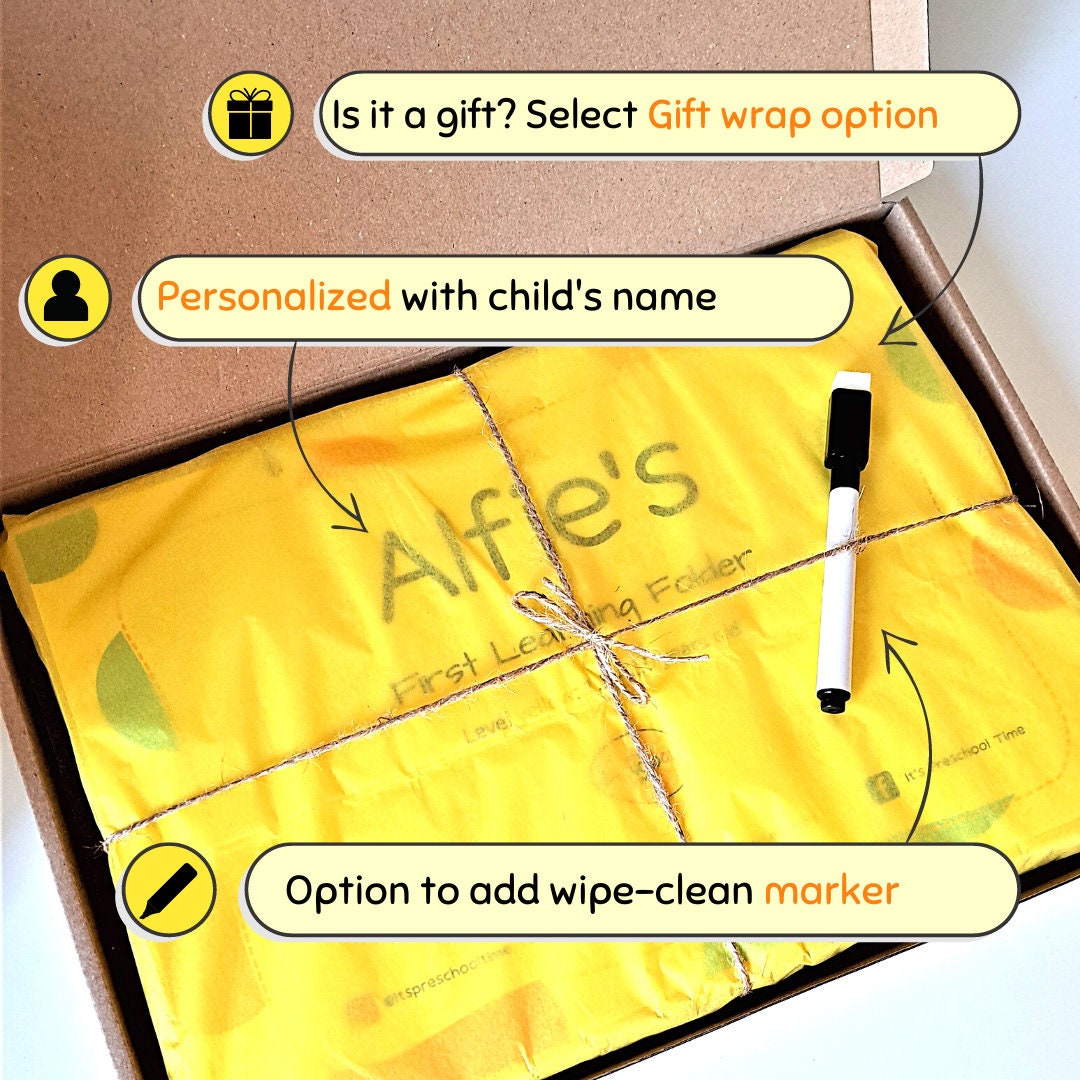 3-year-old LEARNING FOLDER // Preschool Learning File | Personalised ...