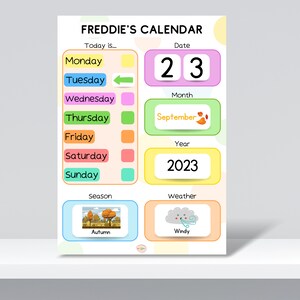 SAVE WITH BUNDLE Routine Chart & Calendar for Kids // Weekly Planner ...