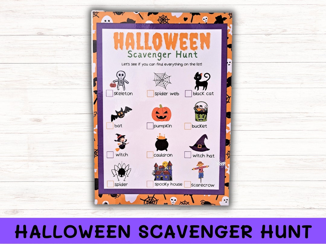 Halloween Scavenger Hunt for Kids: Spooky Activity (digital Download ...