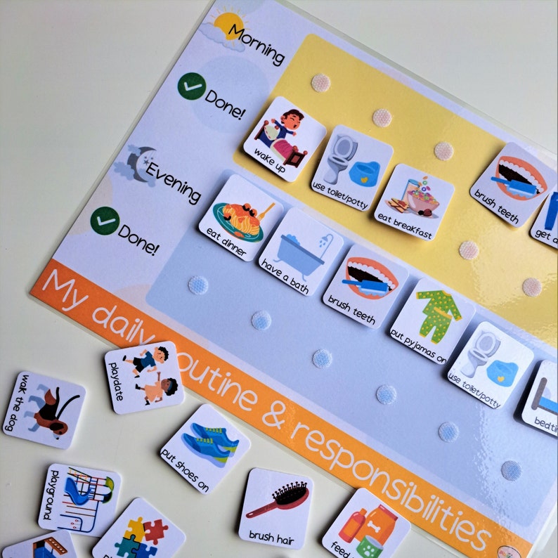 DAILY ROUTINE CHART for Children // Routine Chart for Kids - Etsy UK