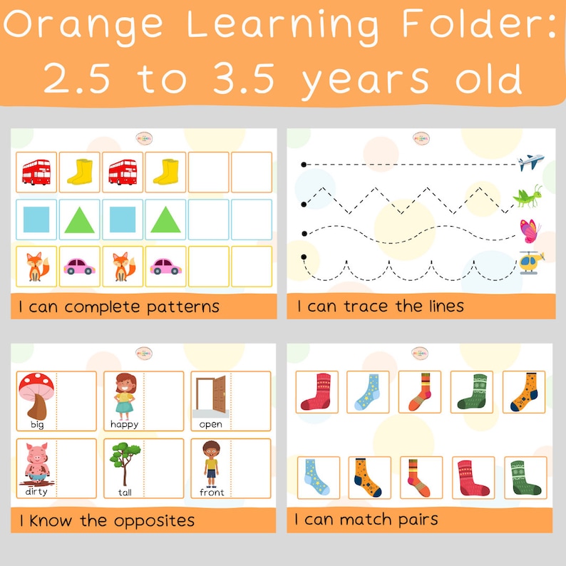 PRINTABLE Preschool Learning Folder Personalized Learning - Etsy
