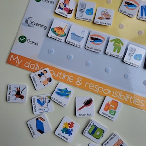 SAVE WITH BUNDLE Routine Chart & Calendar for Kids // Weekly Planner ...