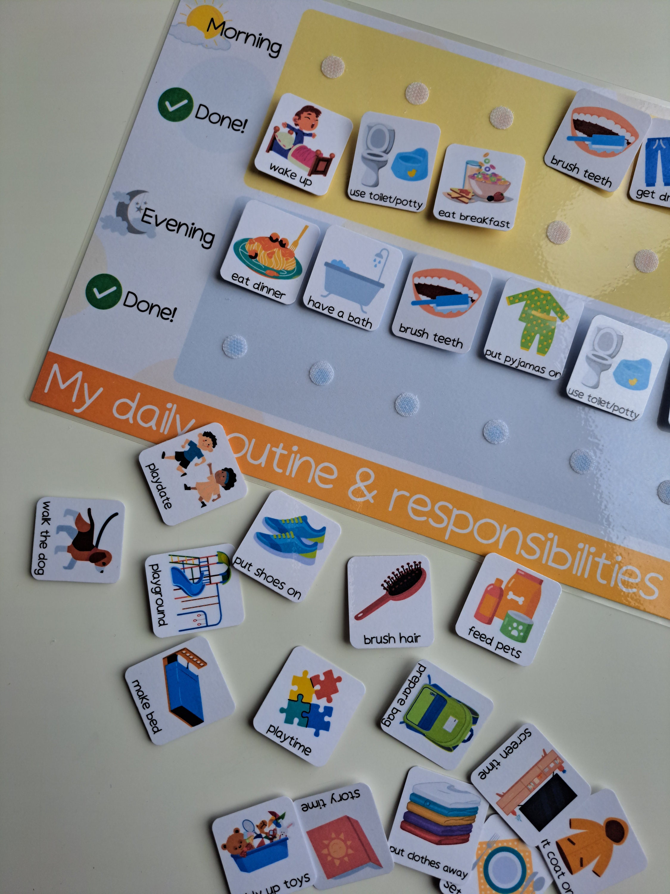SAVE WITH BUNDLE Routine Chart & Calendar for Kids // Weekly Planner ...