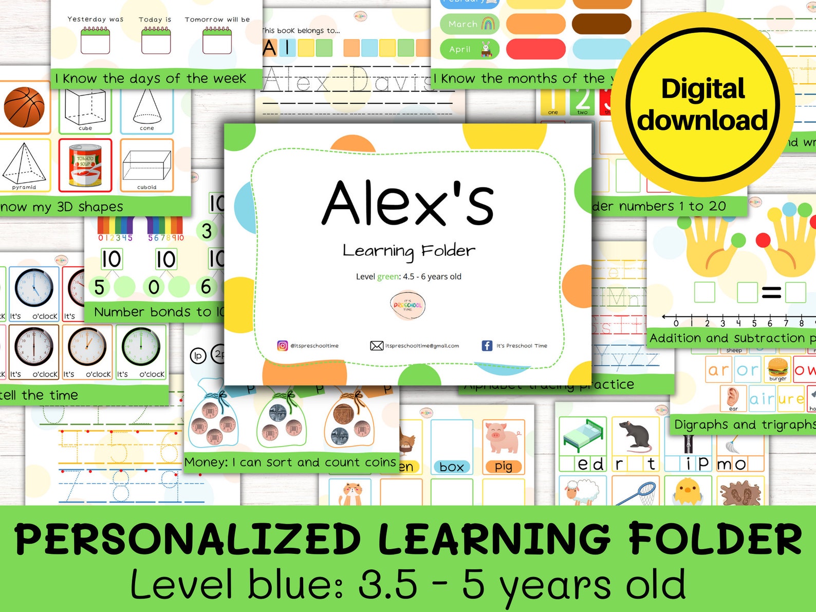 PRINTABLE Reception Learning Folder Personalized Learning - Etsy