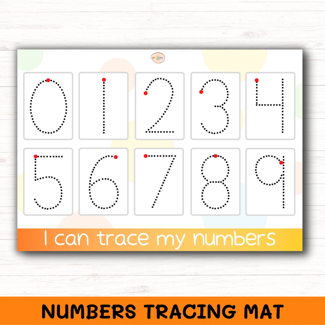 Numbers Tracing Learning Mat: Wipe Clean Handwriting Practice - Etsy