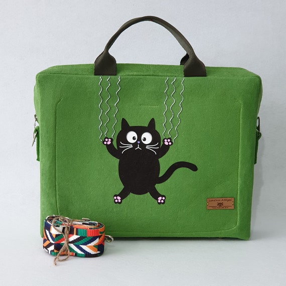 Colorful Thick Felt Falling Cat Laptop Bag Briefcase - Etsy