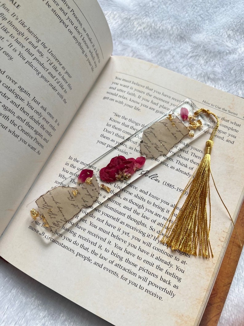 Personalized Resin Bookmark Vintage Bookmark Resin Bookmark Floral ...