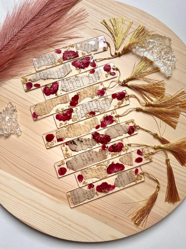 Personalized Resin Bookmark Vintage Bookmark Resin Bookmark Floral ...