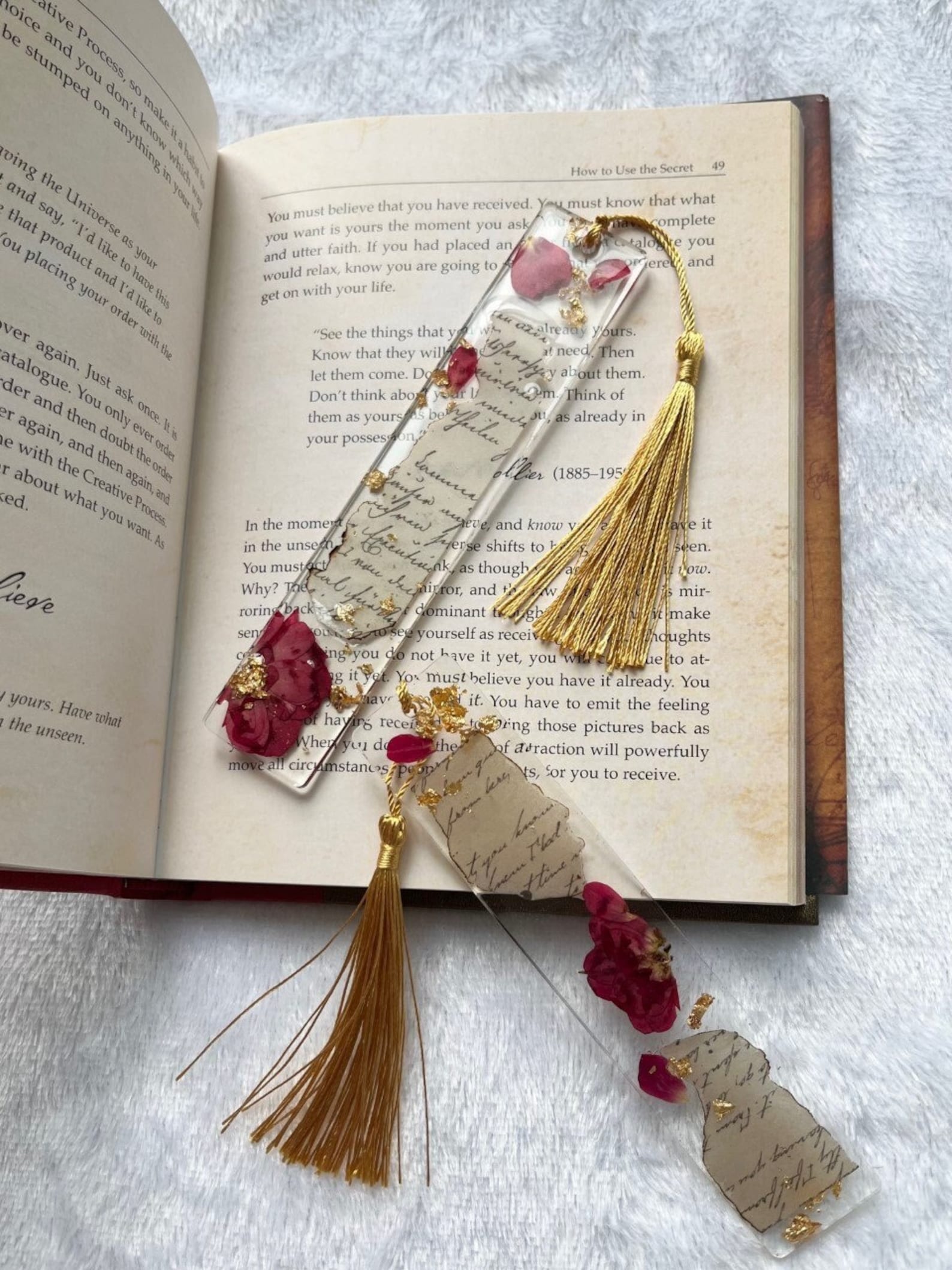Personalized Resin Bookmark Vintage Bookmark Resin Bookmark Floral ...