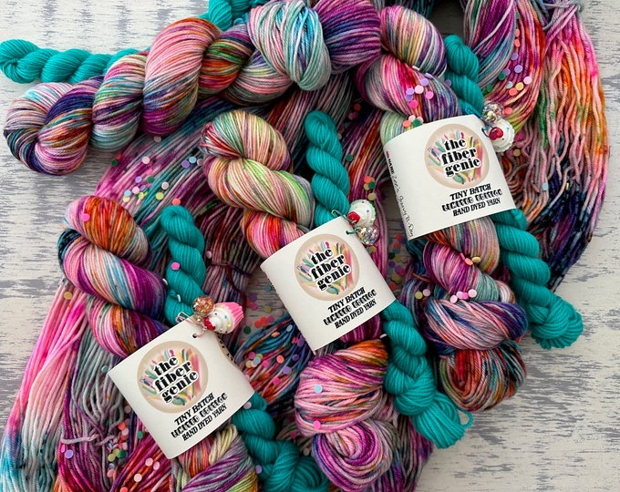 Zee's Groovy Birthday Bundle Full Skein and Mini Skein Hand Dyed 100% ...