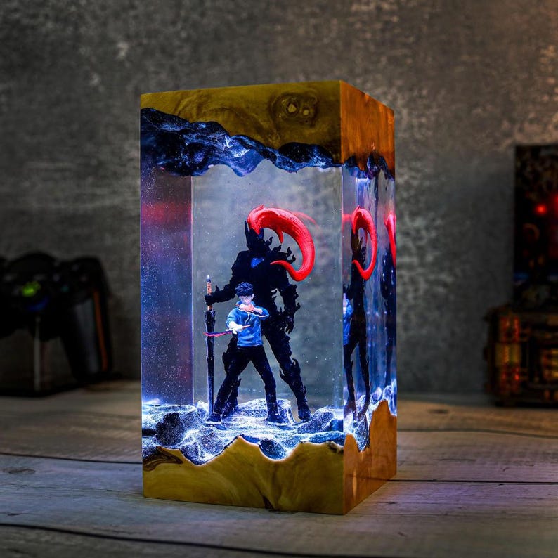 Sung Jin-woo Solo Leveling Lamp, Handmade LED Table Lamp, Otaku Gift ...