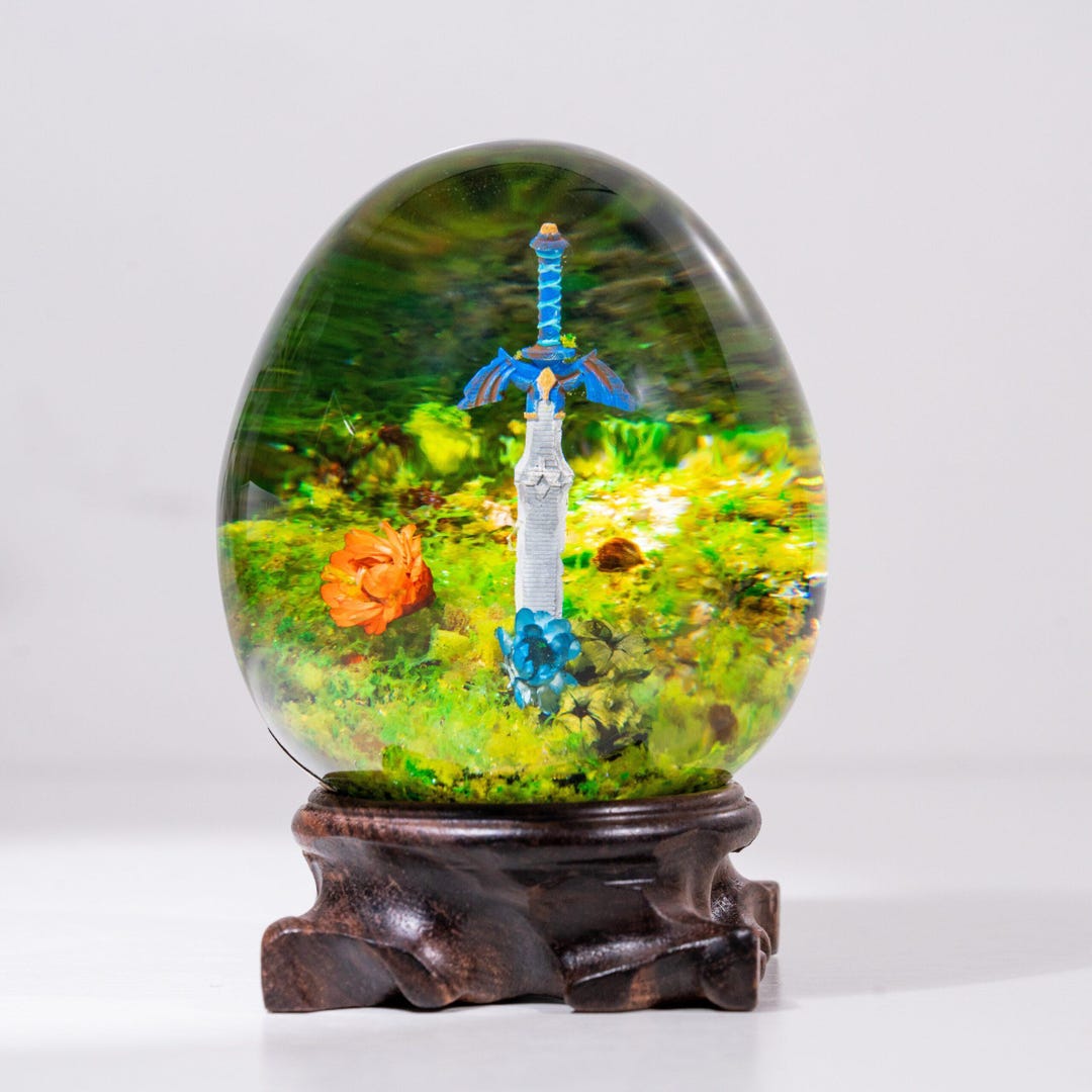 Master Sword the Legend of Zelda Desk Resin Lamp Egg Handmade Resin ...