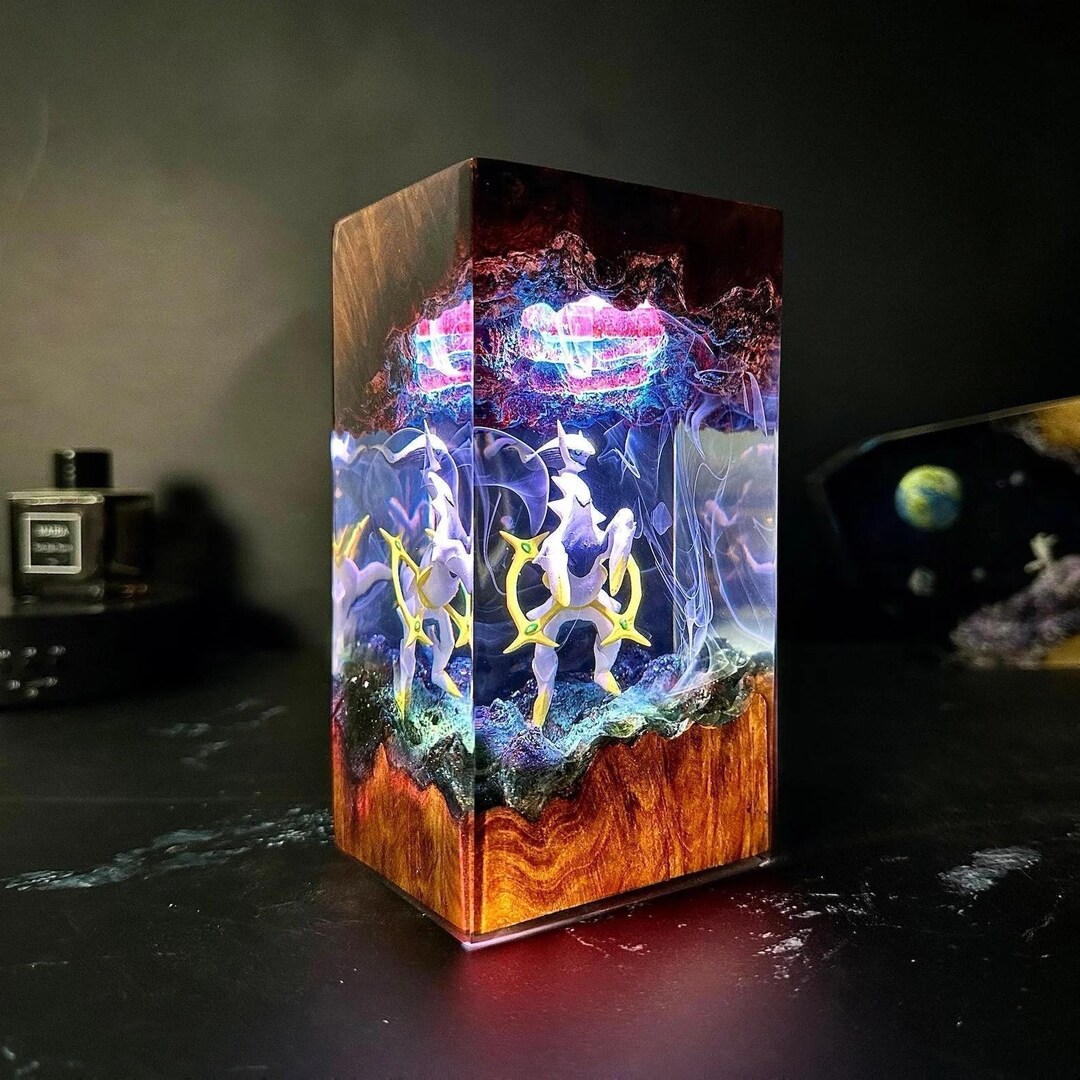 Arceus Pokemon Lamp Hand‑cast Resin Night Light, Fine Resin Artwork ...
