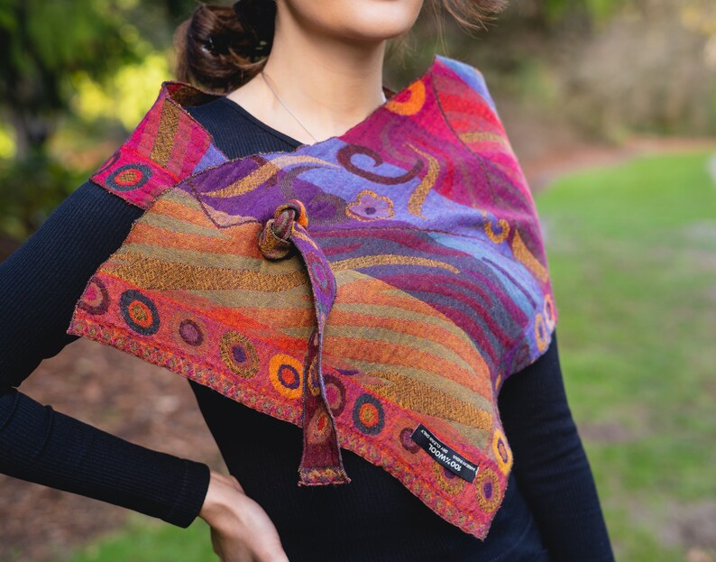 100% Pure Boiled MERINO WOOL Reversible Scarf in Autumn colors,soft ...
