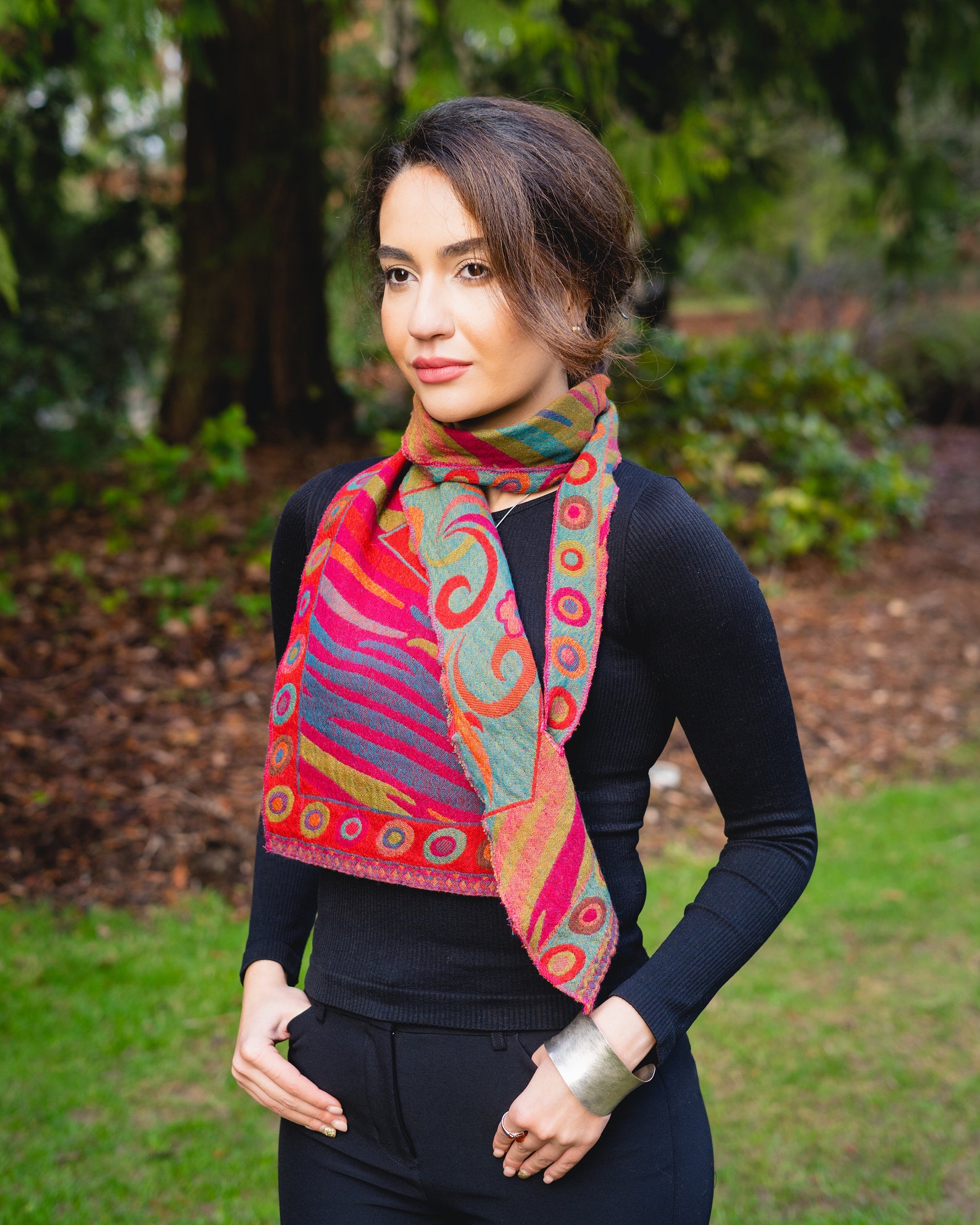 100% Pure Boiled MERINO WOOL Reversible Scarf in Autumn colors,soft ...