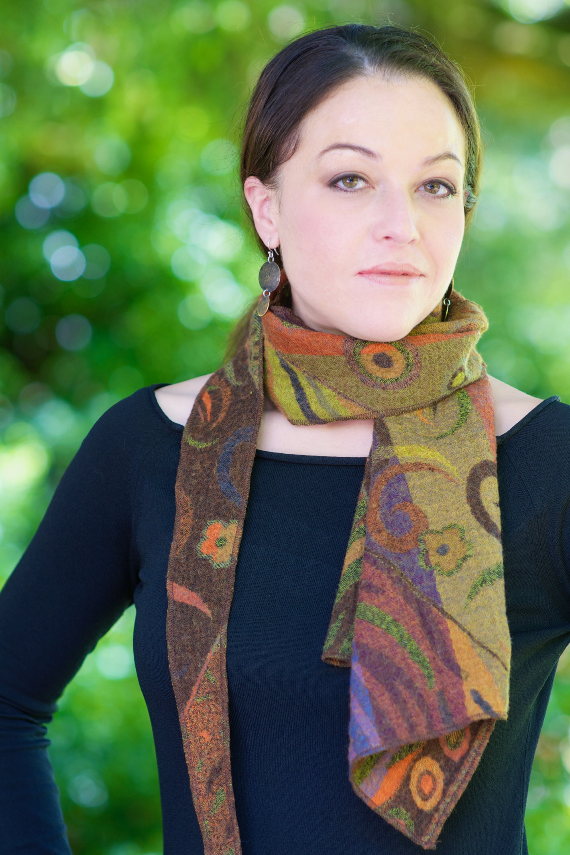 100% Pure Boiled MERINO WOOL Reversible Scarf in Autumn colors,soft ...