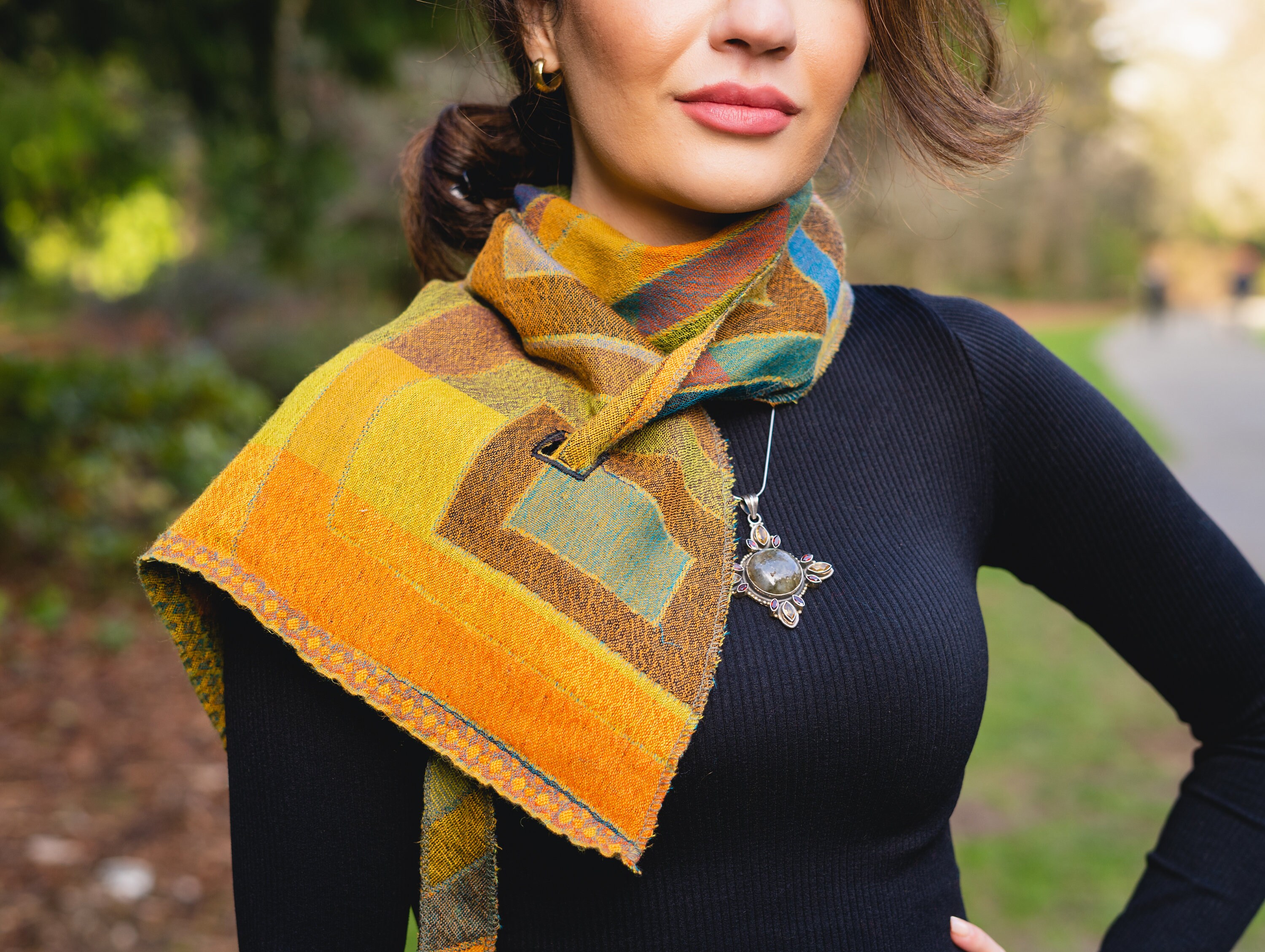 100% Pure Boiled MERINO WOOL Reversible Scarf in Autumn colors,soft ...