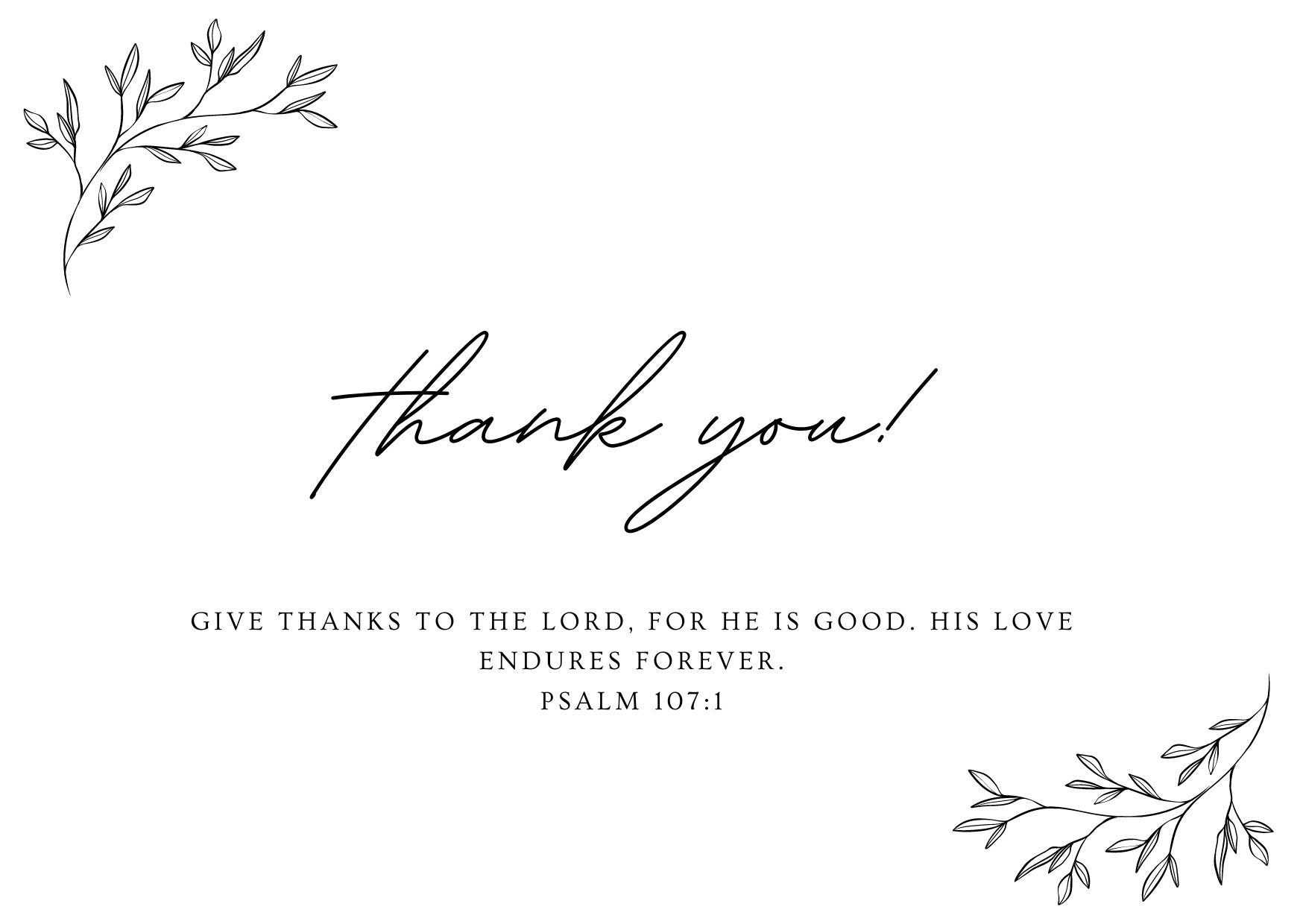 Bible Verse Thank You Card 7 X 5 - Etsy