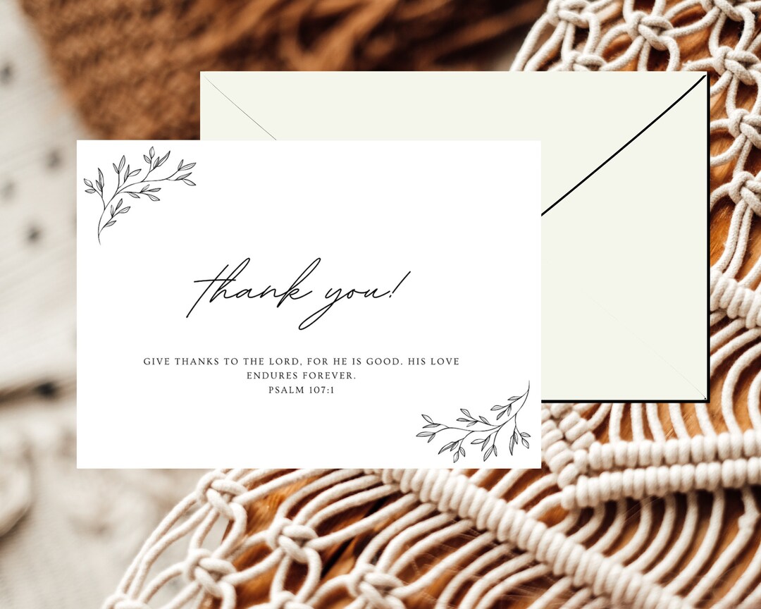 Bible Verse Thank You Card 7 X 5 - Etsy