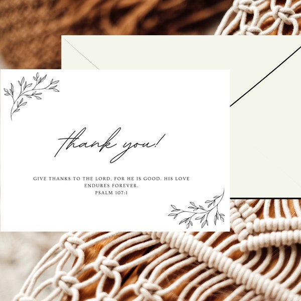 Bible Verse Printable Thank You Cards - Etsy
