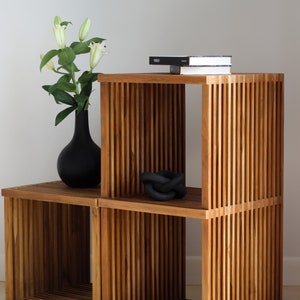 Cube Shelf Solid Wood / Cube Acacia Wood / Wall Shelf - Etsy UK