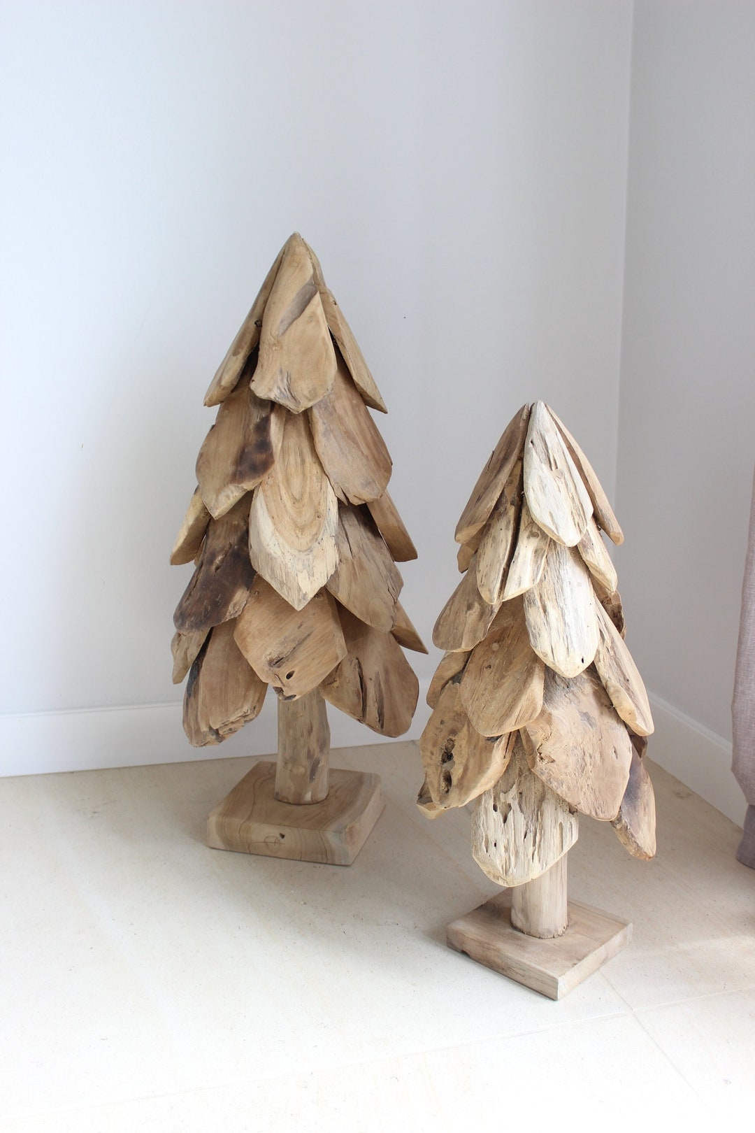 Holzdeko / Tannenbaum Holz / Teakbaum Deko / Recycling Holz / Deko ...
