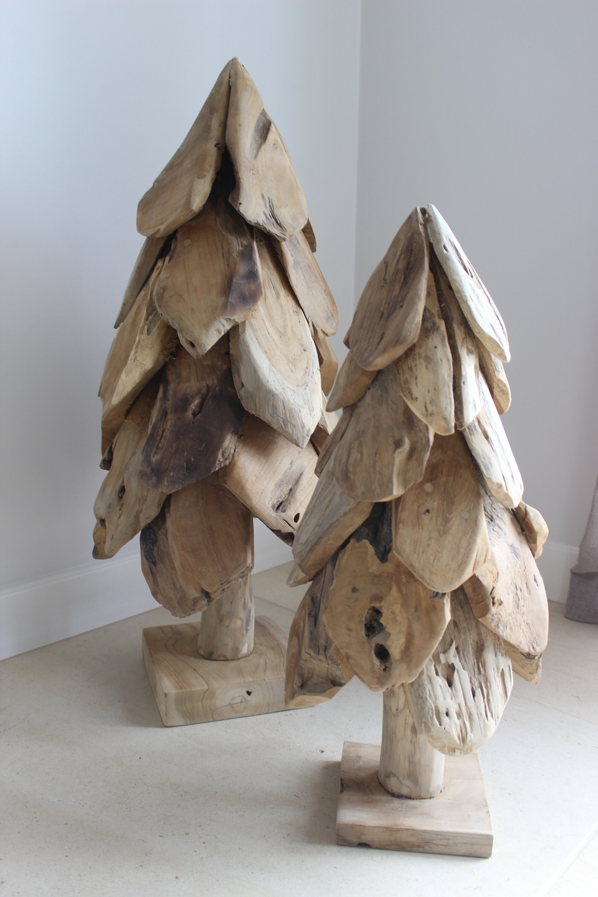 Holzdeko / Tannenbaum Holz / Teakbaum Deko / Recycling Holz / Deko ...