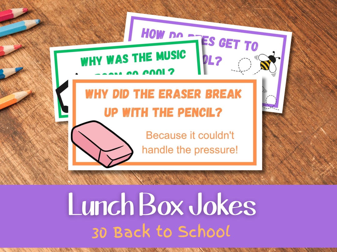 20 Back to School Lunchbox Jokes for Kids, Joke of the Day Cards, Kid ...