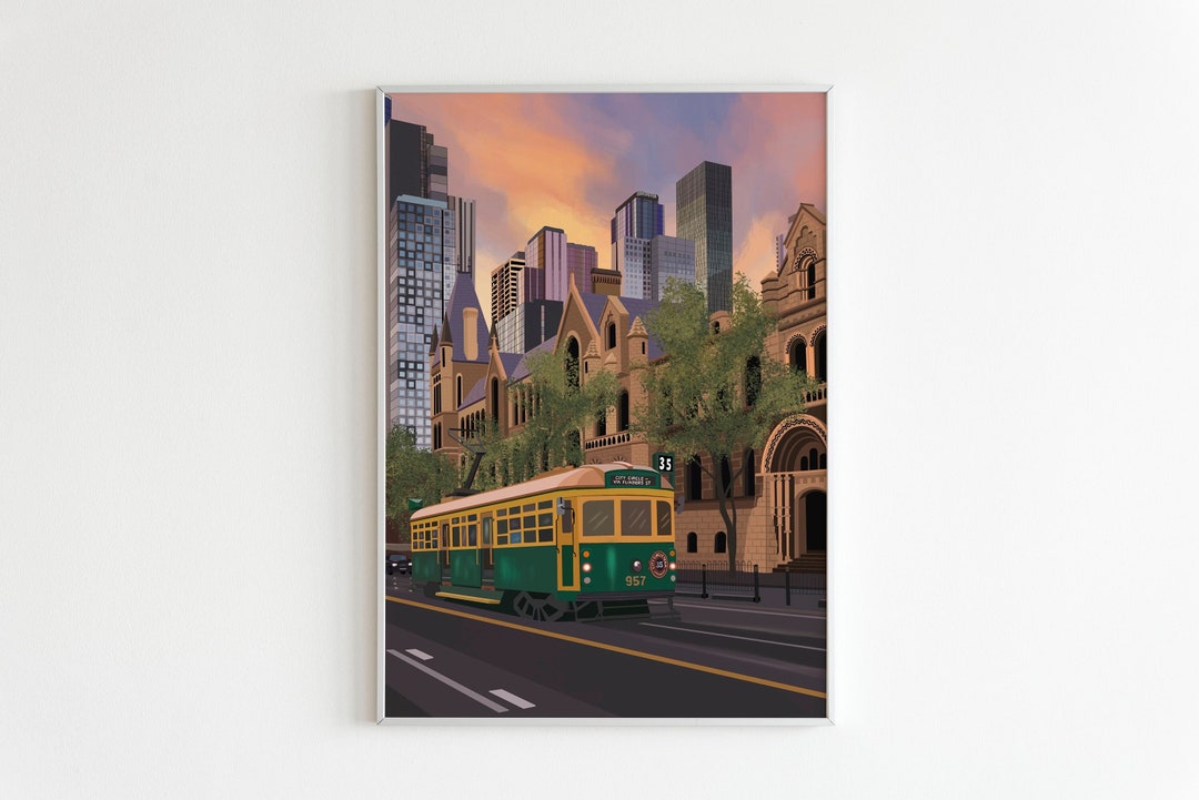 Melbourne Print, Melbourne Poster, Melbourne Wall Art, Melbourne Art ...