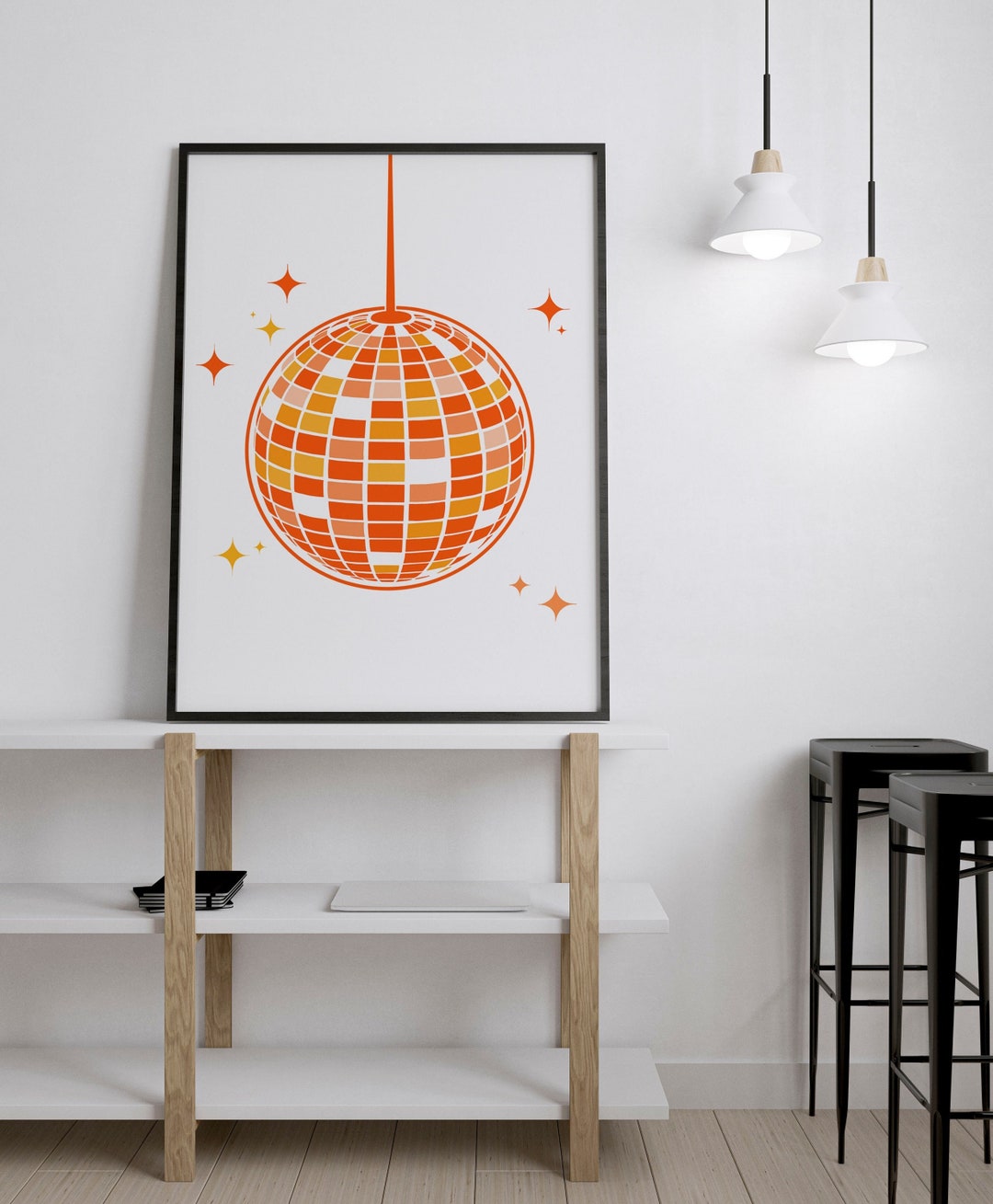 Orange Disco Ball Poster, Disco Ball, Disco Ball Poster, Disco Ball ...
