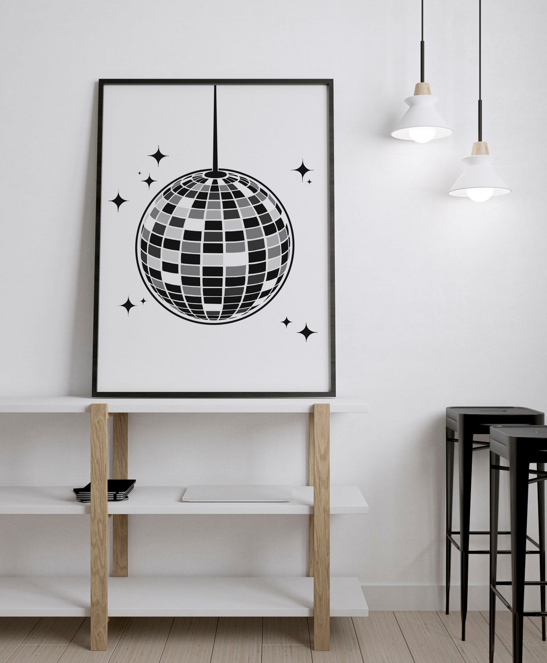 Black Disco Ball Poster, Disco Ball, Disco Ball Poster, Disco Ball ...
