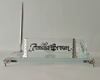 Crystal Desk Name Plate - Etsy