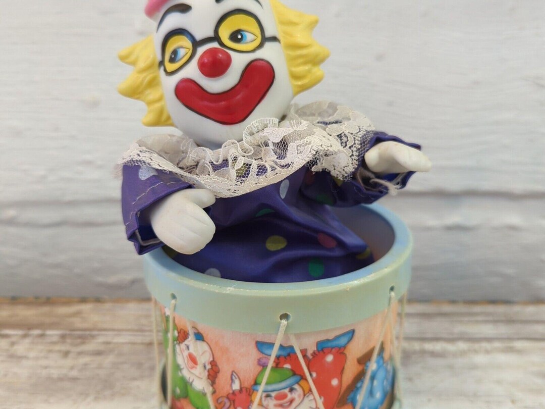1970's Animated Porcelain Clown Music Box Sound Wind up Spooky - Etsy