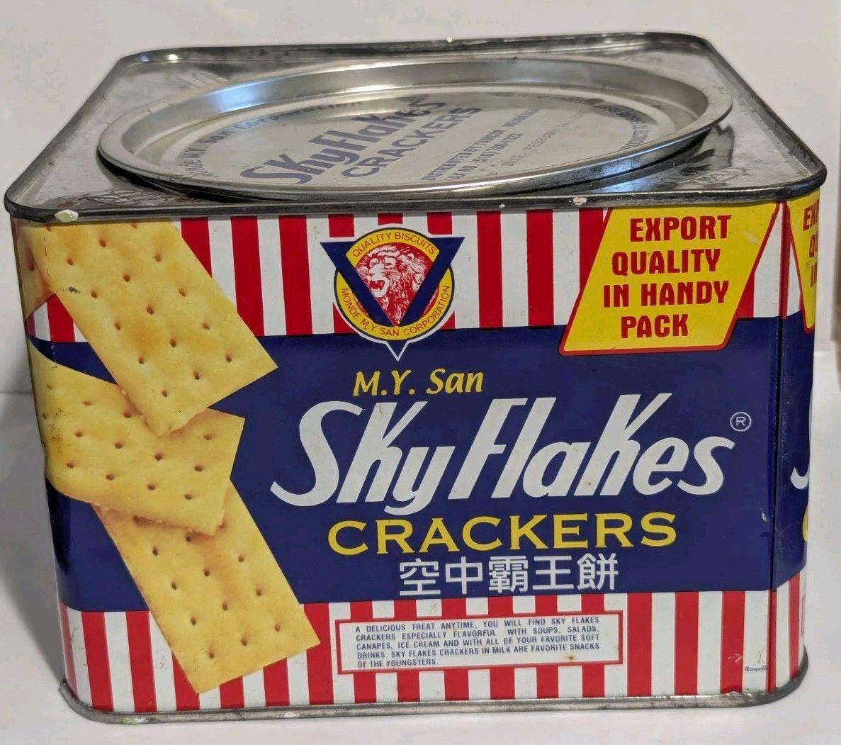 Vintage M. Y. Sam Metal Skyflakes Crackers Advertising Tin - 2001 Date ...