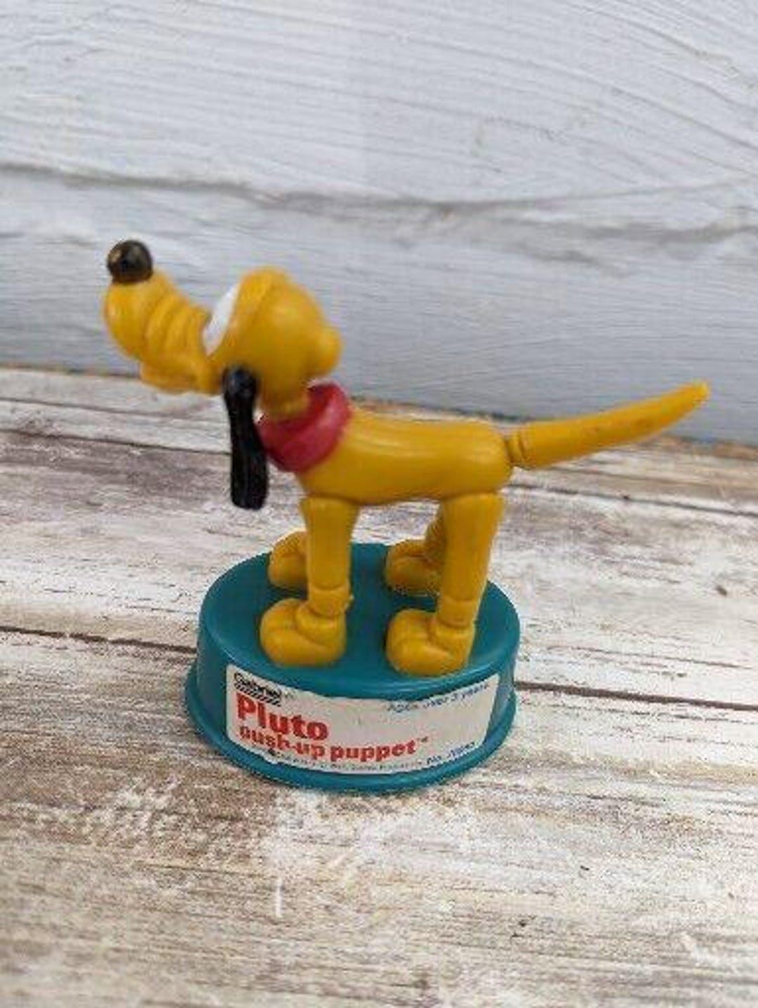 Vintage PLUTO Disney 1977 Gabriel Ind Push Button Puppet Toy Hong Kong ...