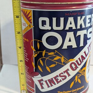 Quaker Oats Red & Blue Advertising Metal Tin 1992 Marked 7 in X 16 1/2 ...