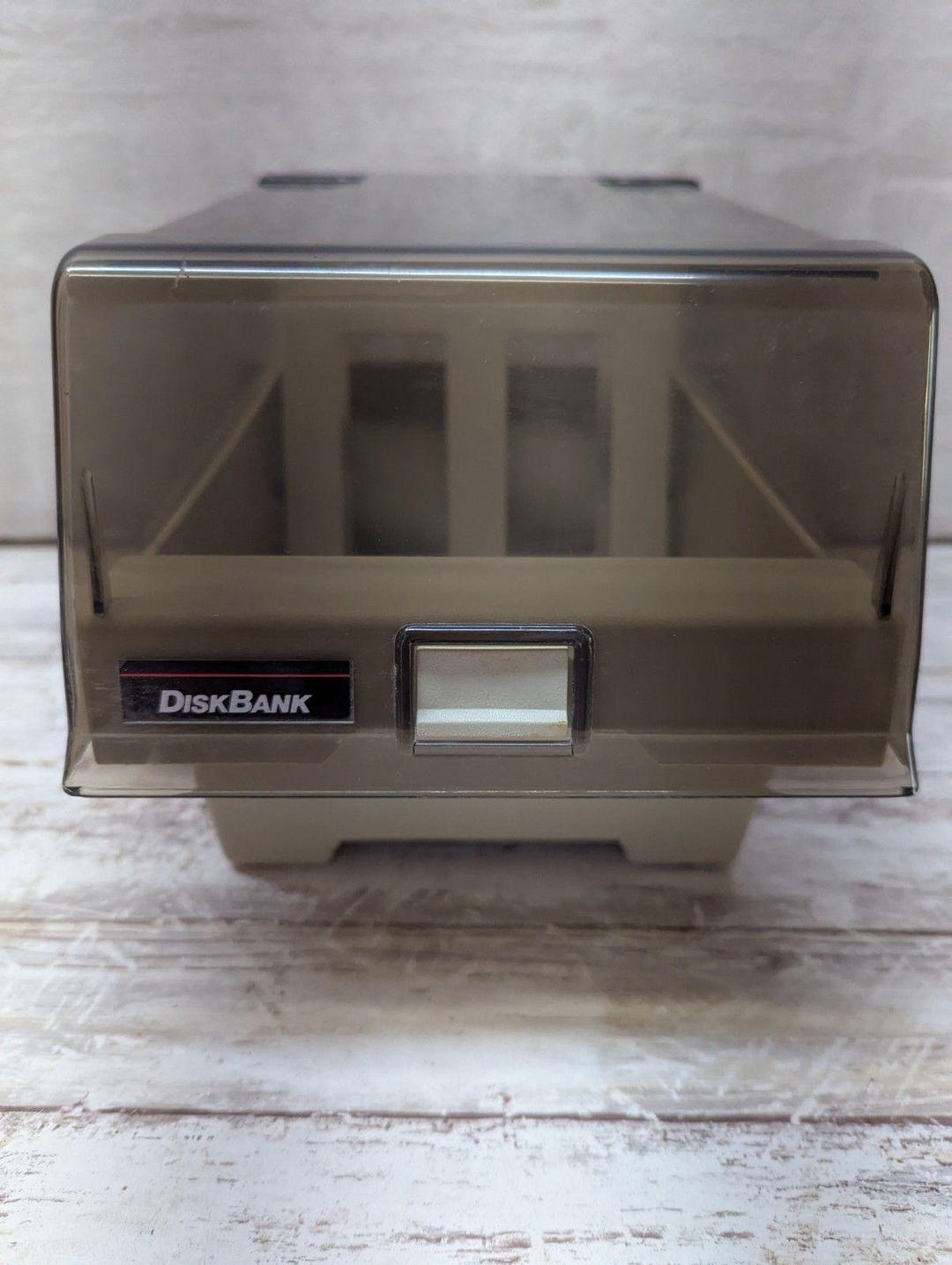 Vintage Diskbank 5.25" Floppy Disk Storage Box Case Holder & 2 Dividers ...