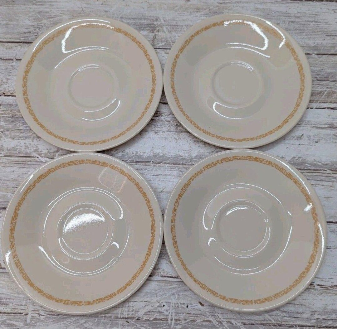 Corelle Sandstone W/ Gold Stripe Design 6 1/4" SAUCER SET OF 4 - Etsy