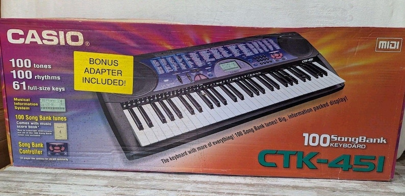 NEU Casio CTK-451 61-Tasten Keyboard, Neue Open Box Midi Großpackung ...
