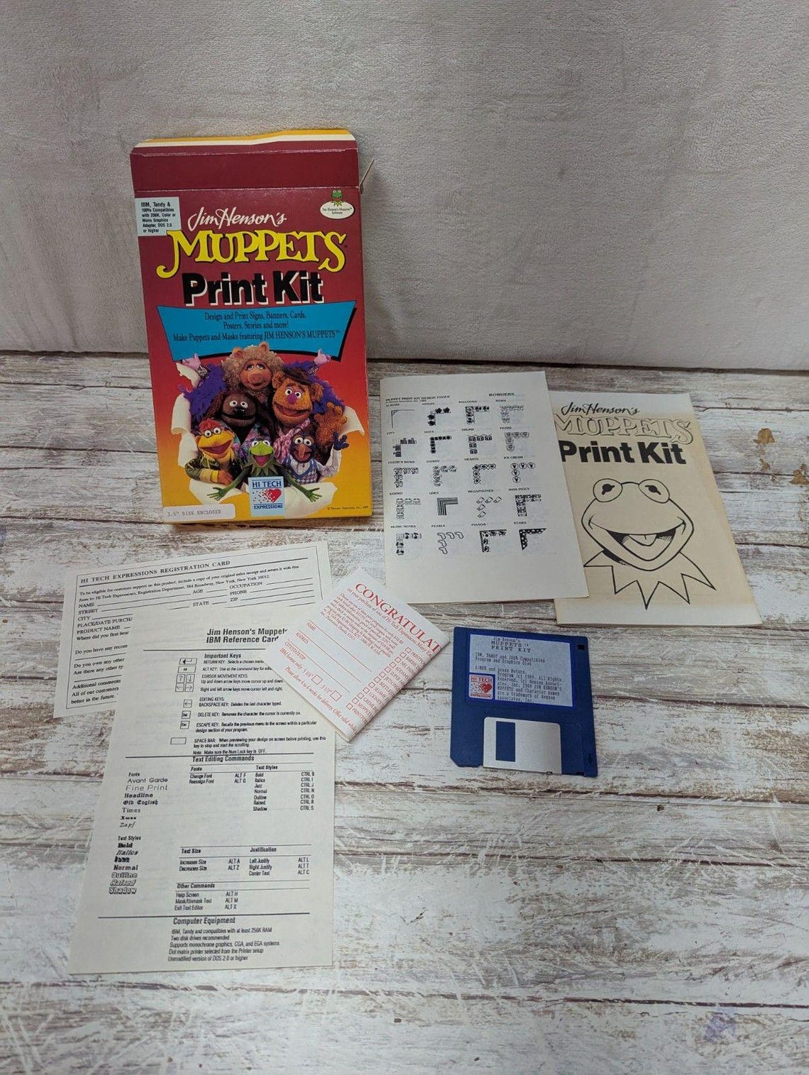 Jim Henson's Muppet Print Kit, Commodore 64 / 128, IBM, Tandy, Disk, Hi ...