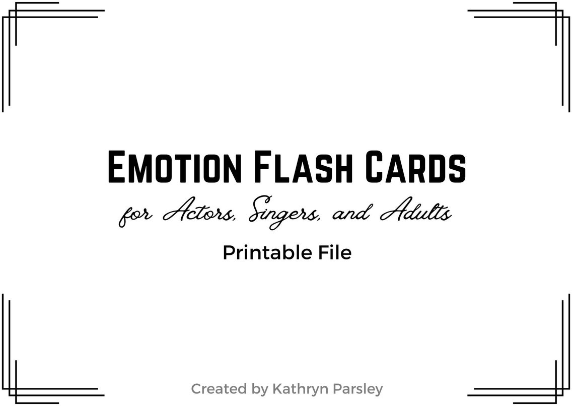 Emotion Flash Cards for Singers, Actors, & Adults (over 100 Different ...